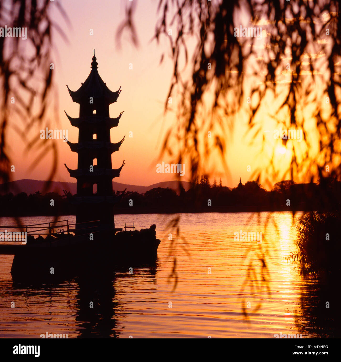 Lake Taihu at Sunset - China Stock Photo - Alamy