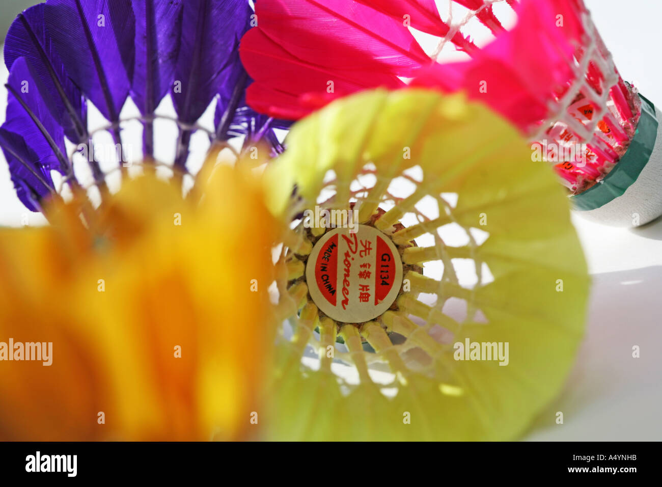 Colourful shuttlecocks hi-res stock photography and images - Alamy