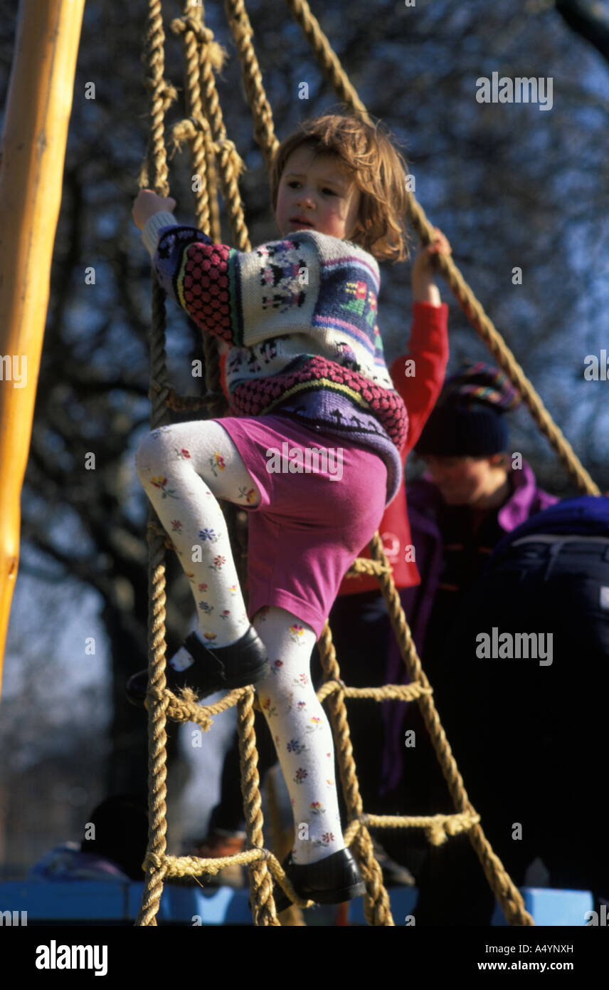 girl on climbing frame Stock Photo - Alamy