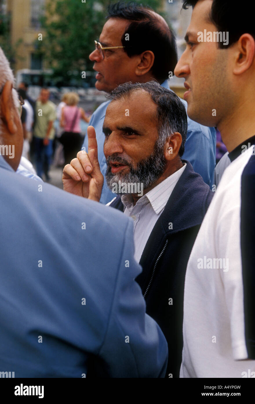 Pakistani-English men, political protest, protesters, protest march ...