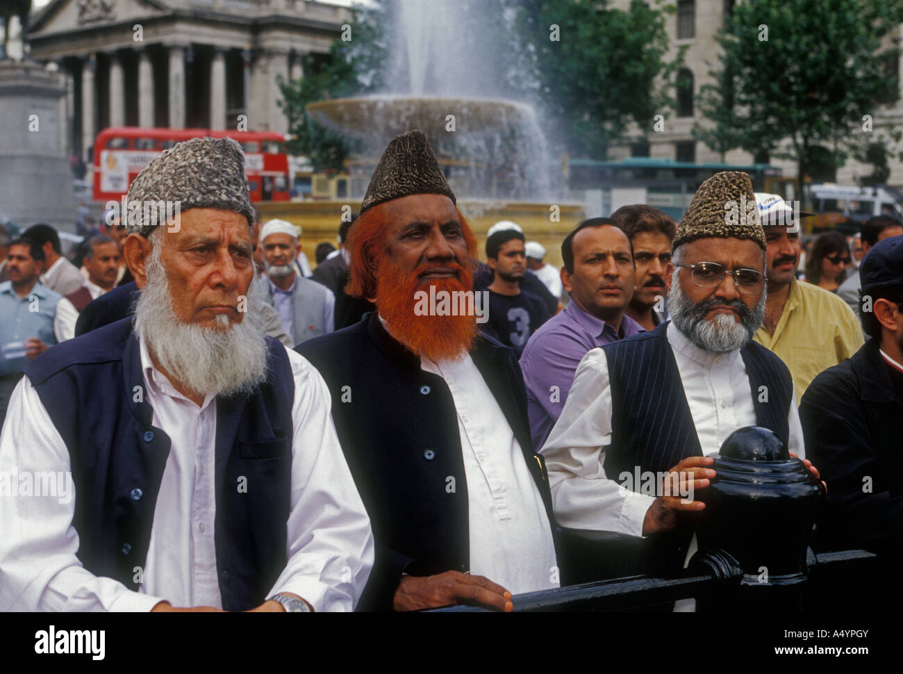 Pakistani-English men, political protest, protesters, protest march ...