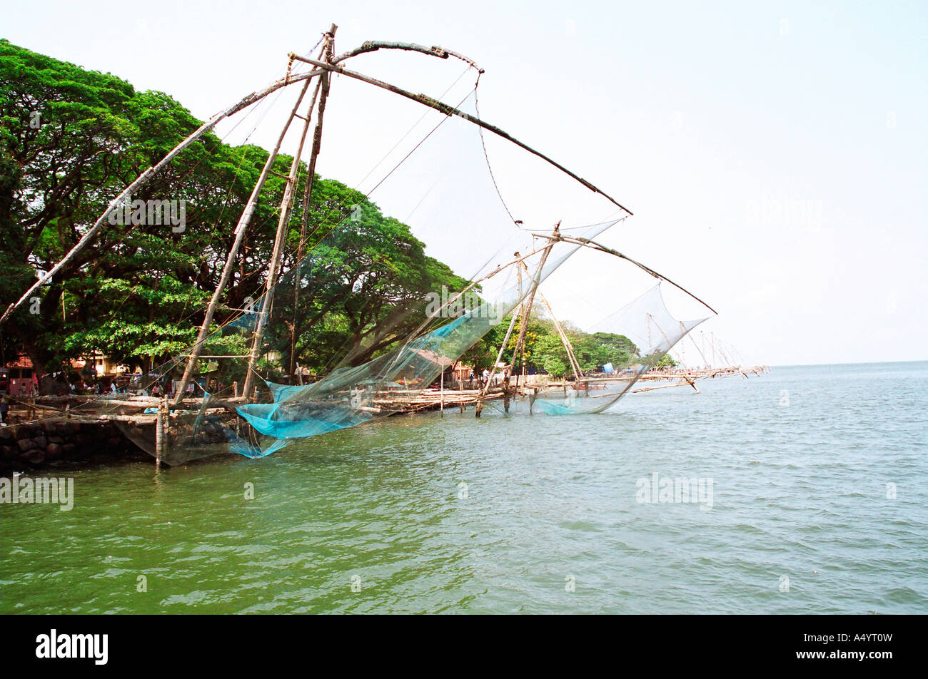 Chinese fishing nets in Kerala India Stock Photo - Alamy