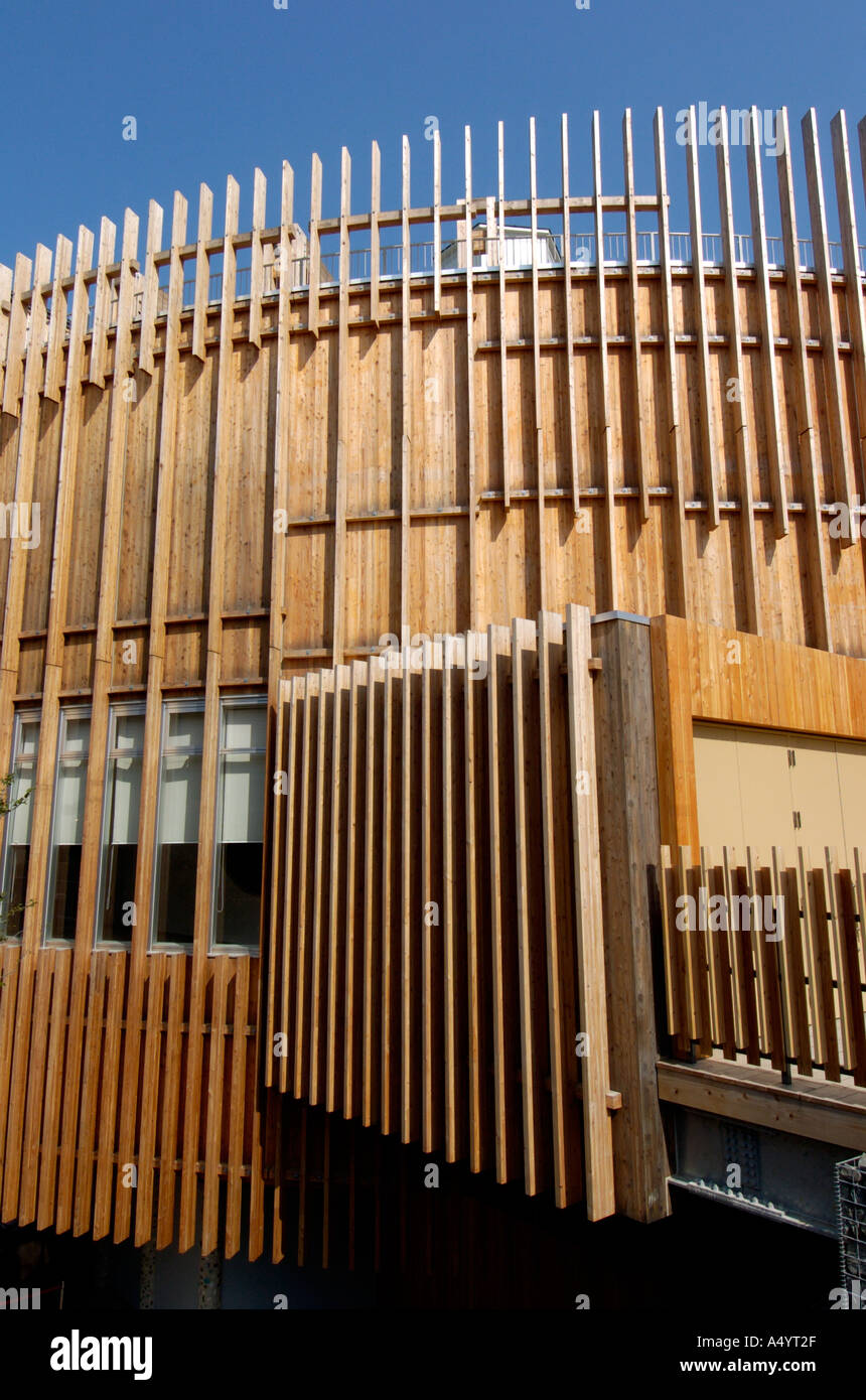The wooden circular Japan Pavilion at World Expo 2005 in Aichi Japan ...