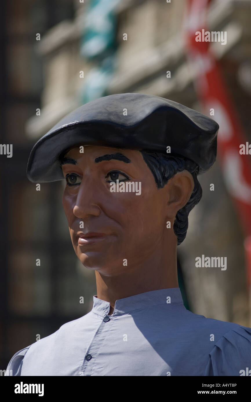 Gigante (giant) during parade outside Teatro Arriaga, Aste Nagusia ...