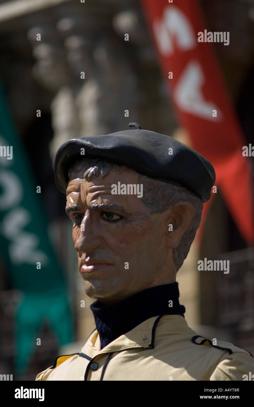 Gigante (male giant) during parade Aste Nagusia fiesta Basque Country ...