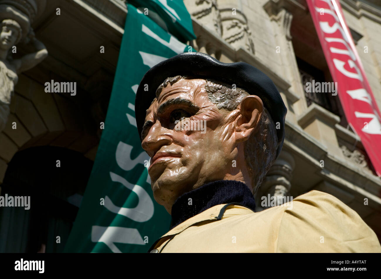 Gigante (giant) during parade outside Teatro Arriaga, Aste Nagusia ...