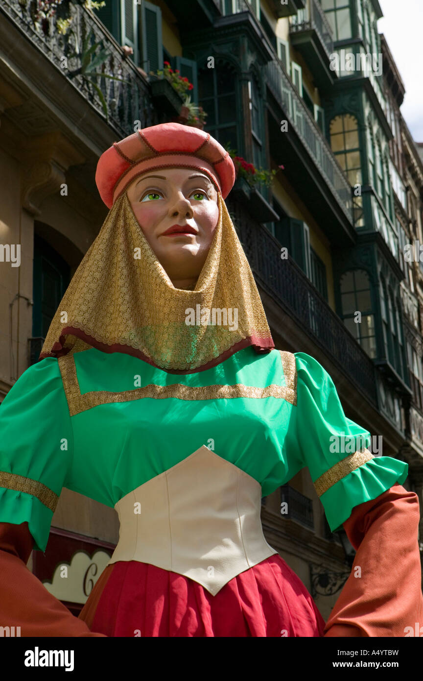 Giganta (female giant) during parade, Aste Nagusia, Bilbao, Basque ...