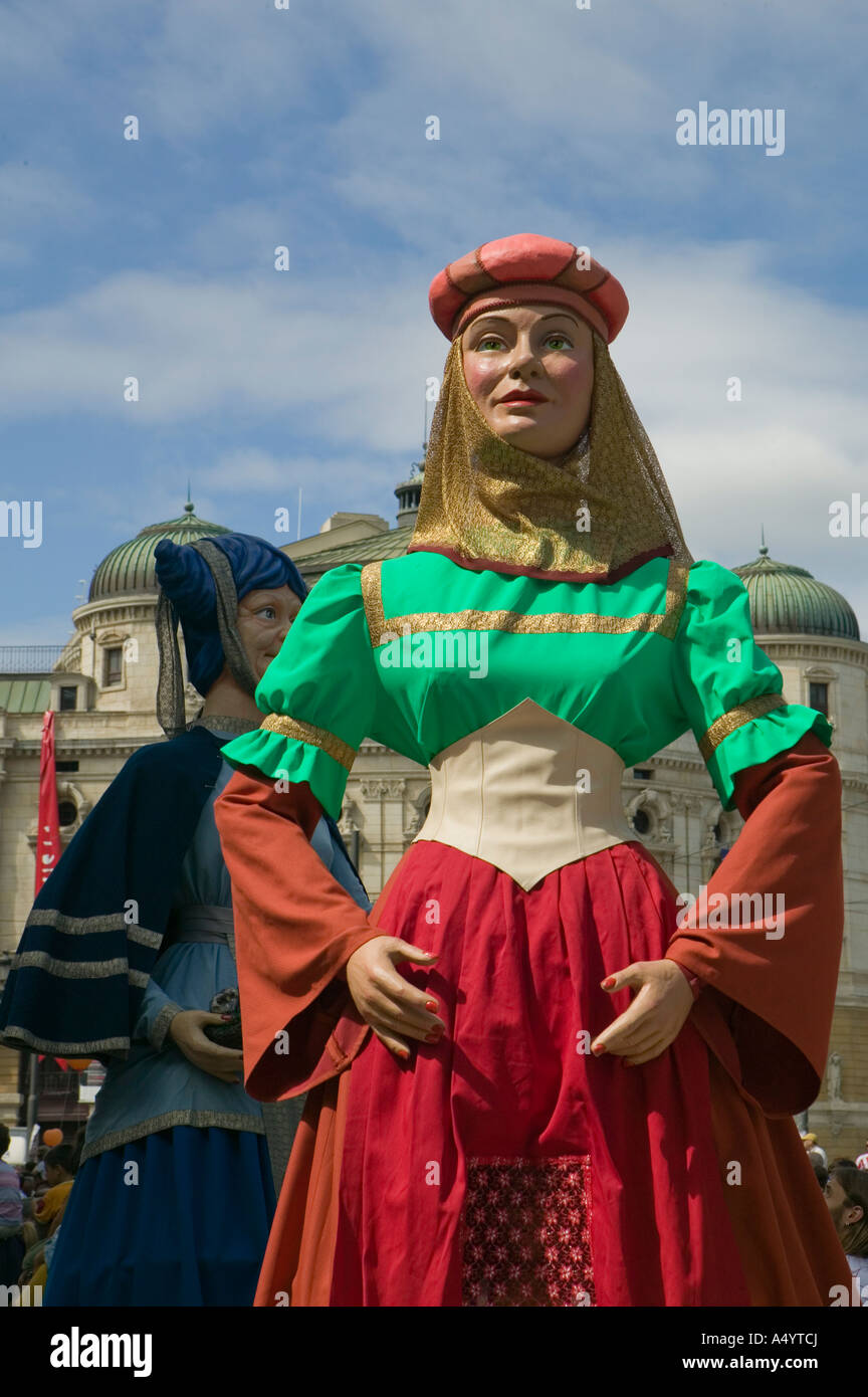 Giganta (female giant) during parade, Aste Nagusia, Bilbao, Basque ...