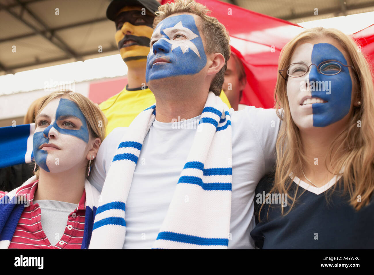 Sport football face paint supporters hi-res stock photography and ...