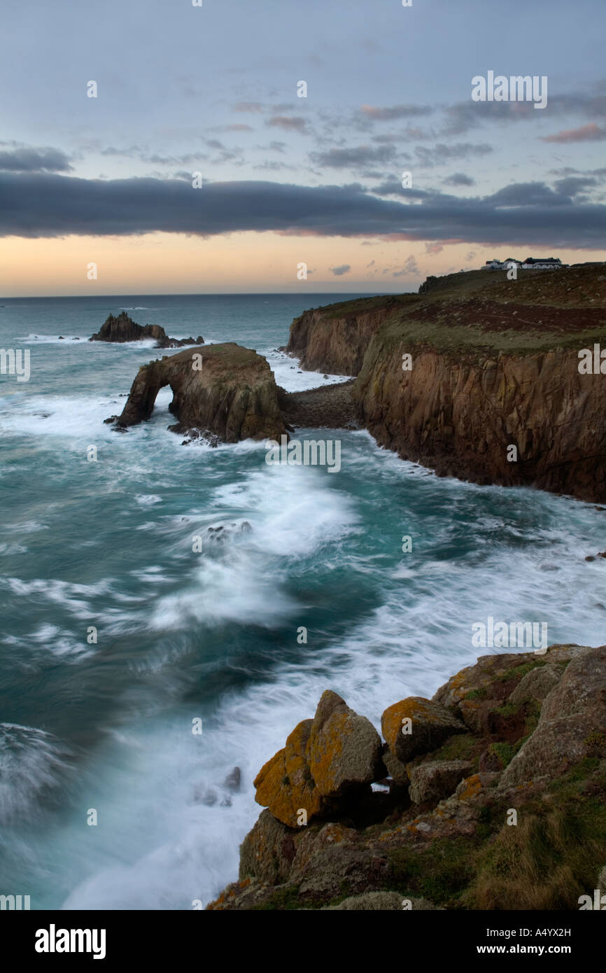 cliffs and sea stacks at land s end cornwall Stock Photo - Alamy