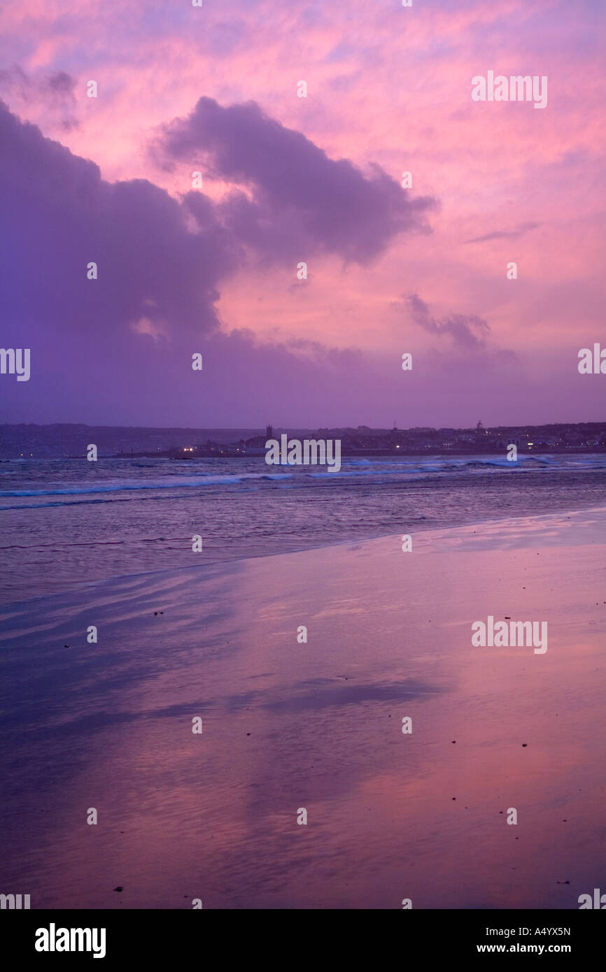 penzance at sunset from long rock cornwall Stock Photo - Alamy
