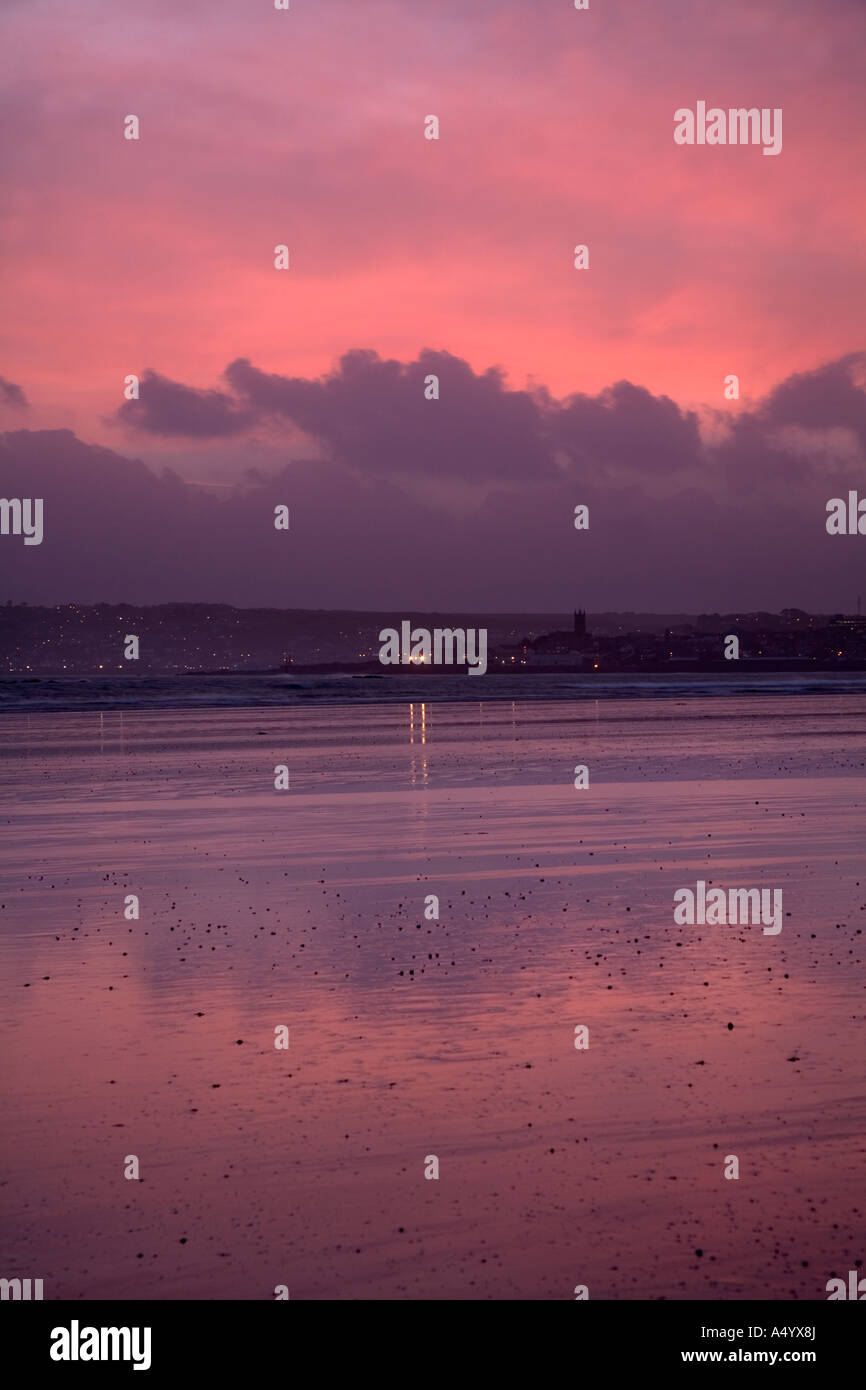 penzance at sunset from long rock cornwall Stock Photo - Alamy