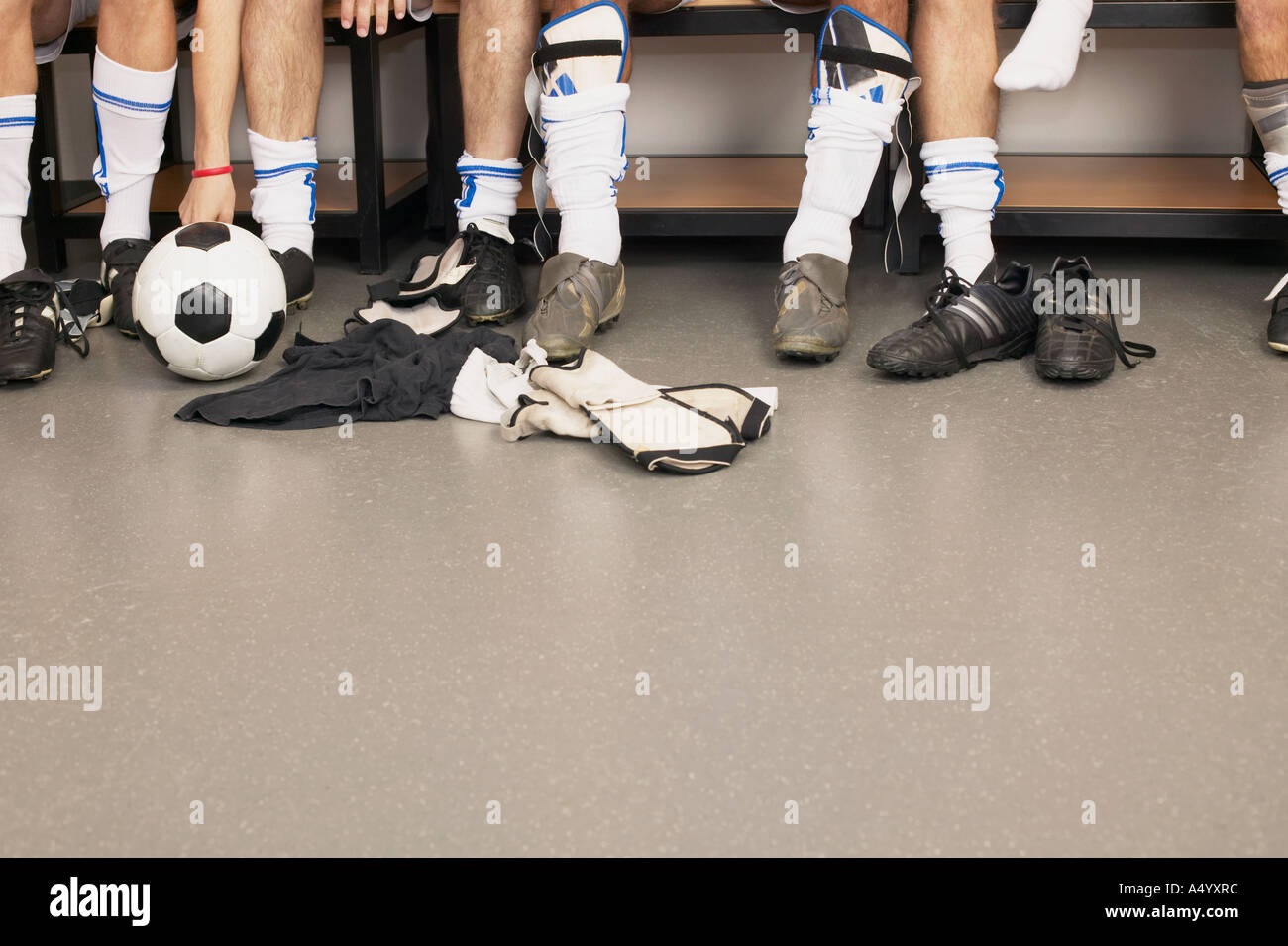 Football team in changing room Stock Photo - Alamy