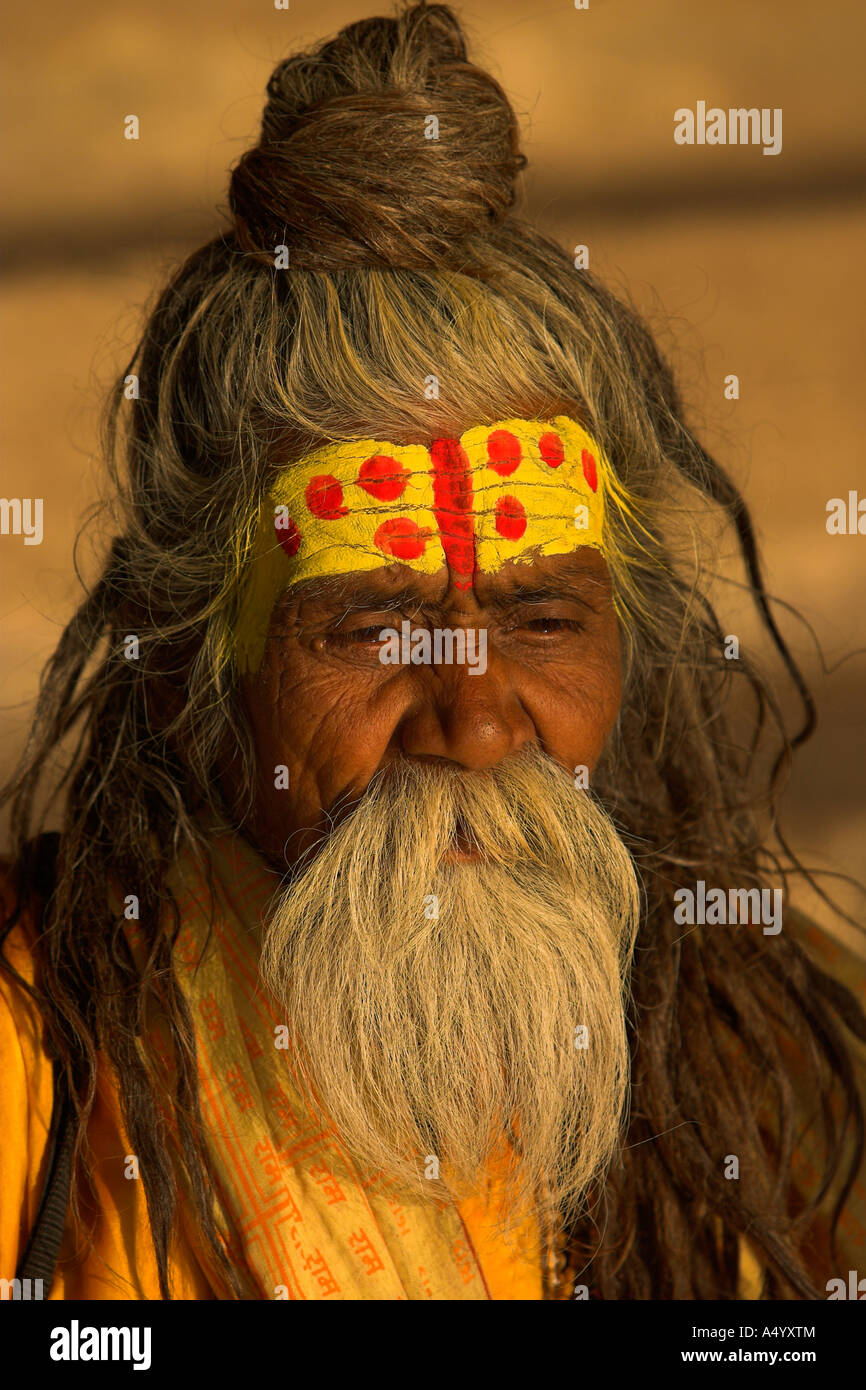 Portrait of a Sadhu in full make up - India Stock Photo - Alamy
