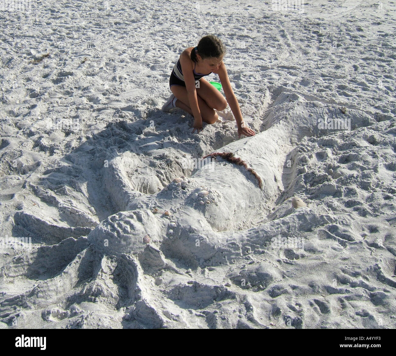 Mermaid sand sculpture on beach hi-res stock photography and images - Alamy
