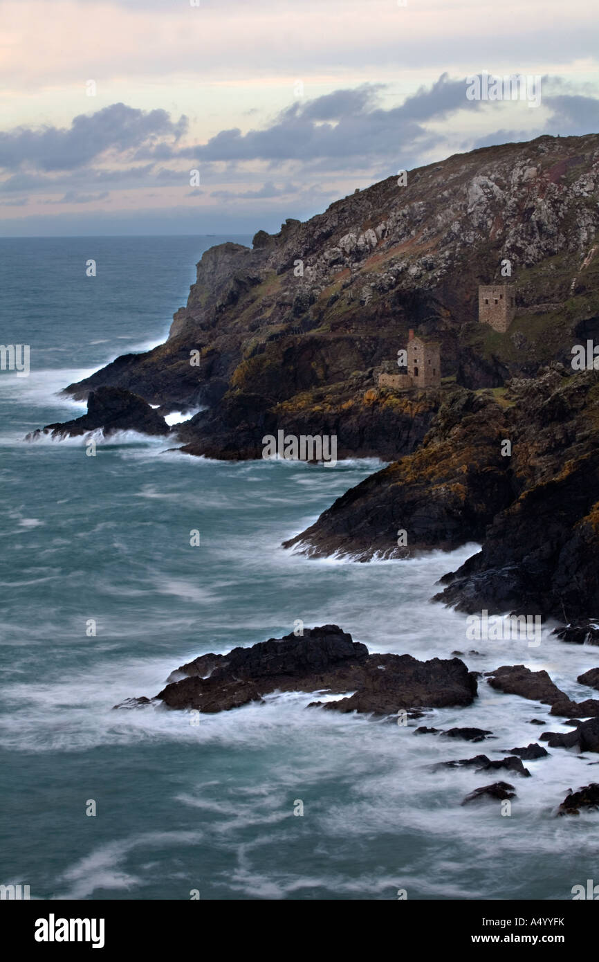the crowns engine houses at Botallack Cornwall sunset Stock Photo - Alamy