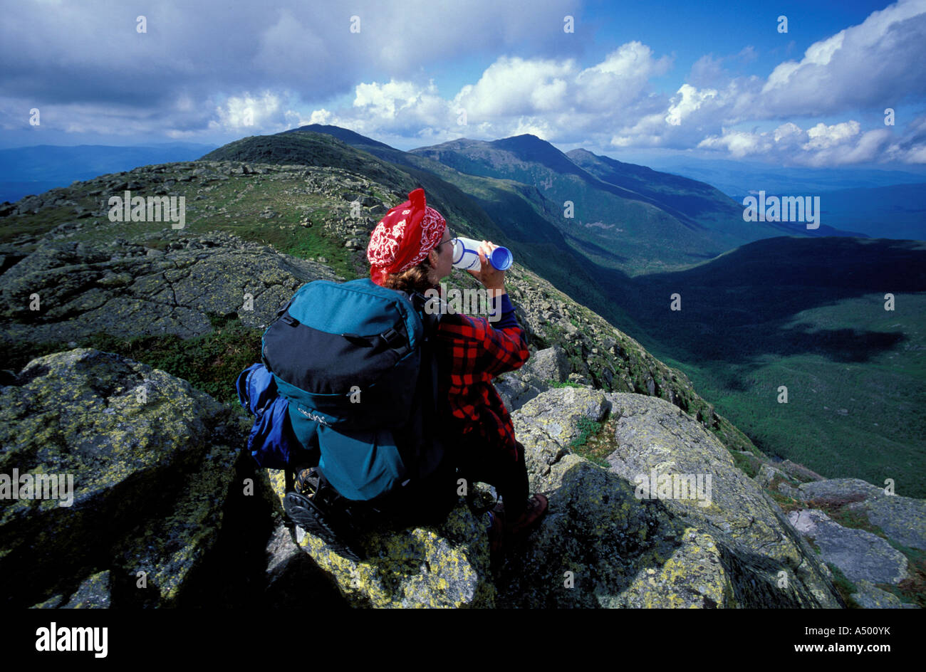 Appalachian Trail. Mt Clay. Taking in the view of the Great Gulf and ...