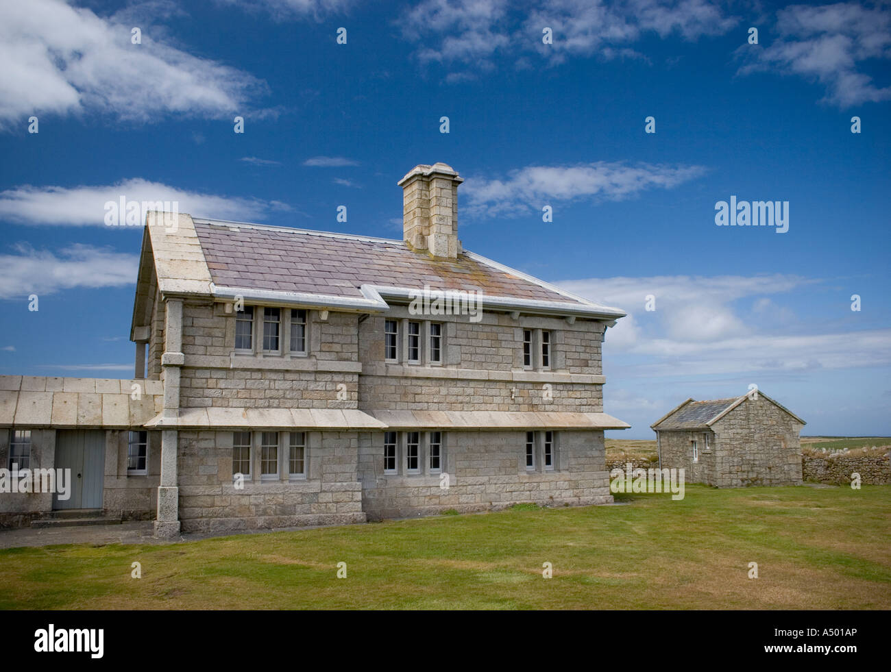 Accommodation on Lundy Island The Old light Stock Photo - Alamy