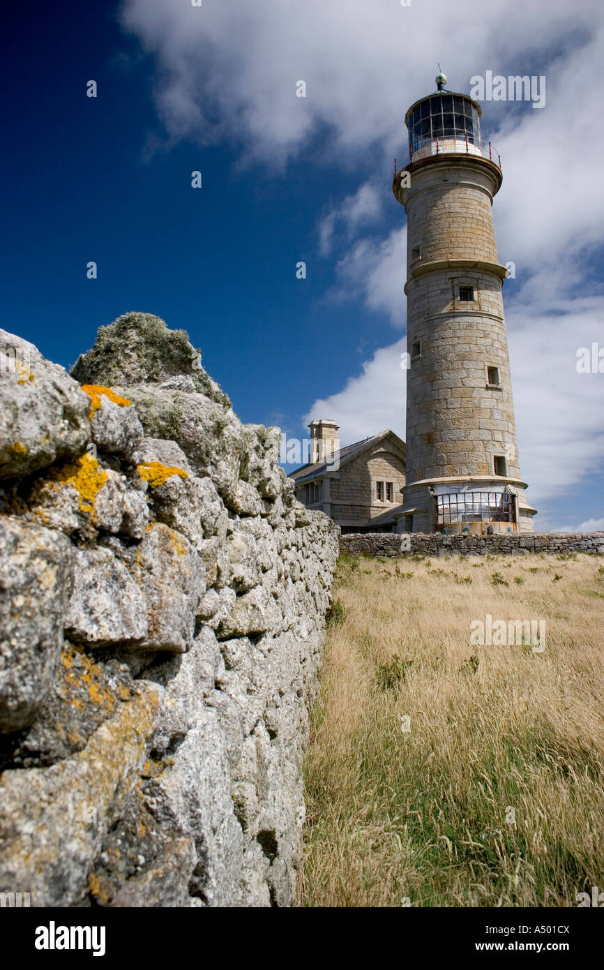 View of The Old Light lighthouse on Lundy Island Stock Photo - Alamy