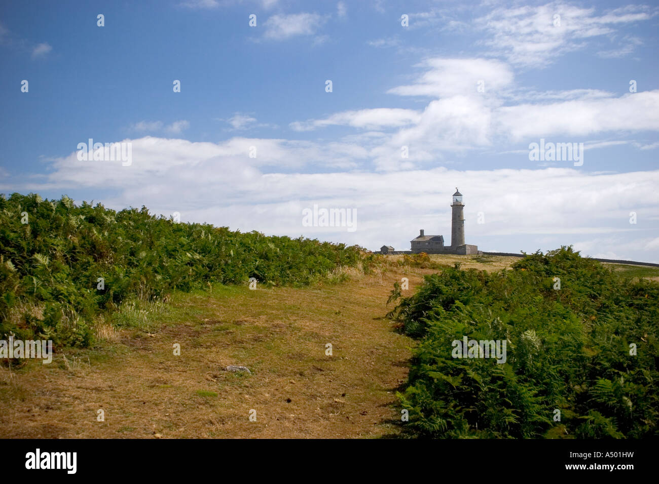 View of The Old Light lighthouse on Lundy Island Stock Photo - Alamy