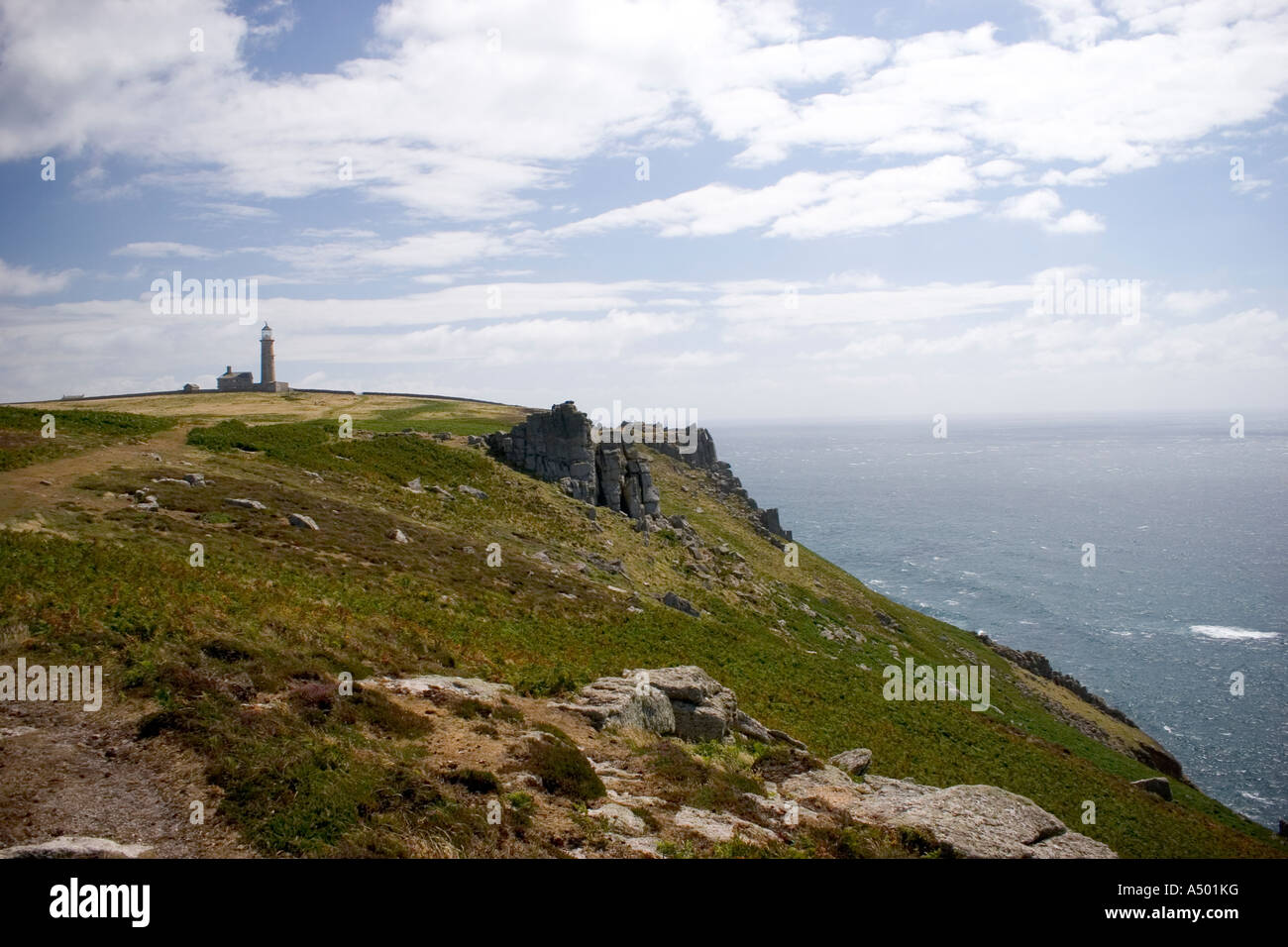 View of The Old Light lighthouse on Lundy Island Stock Photo - Alamy