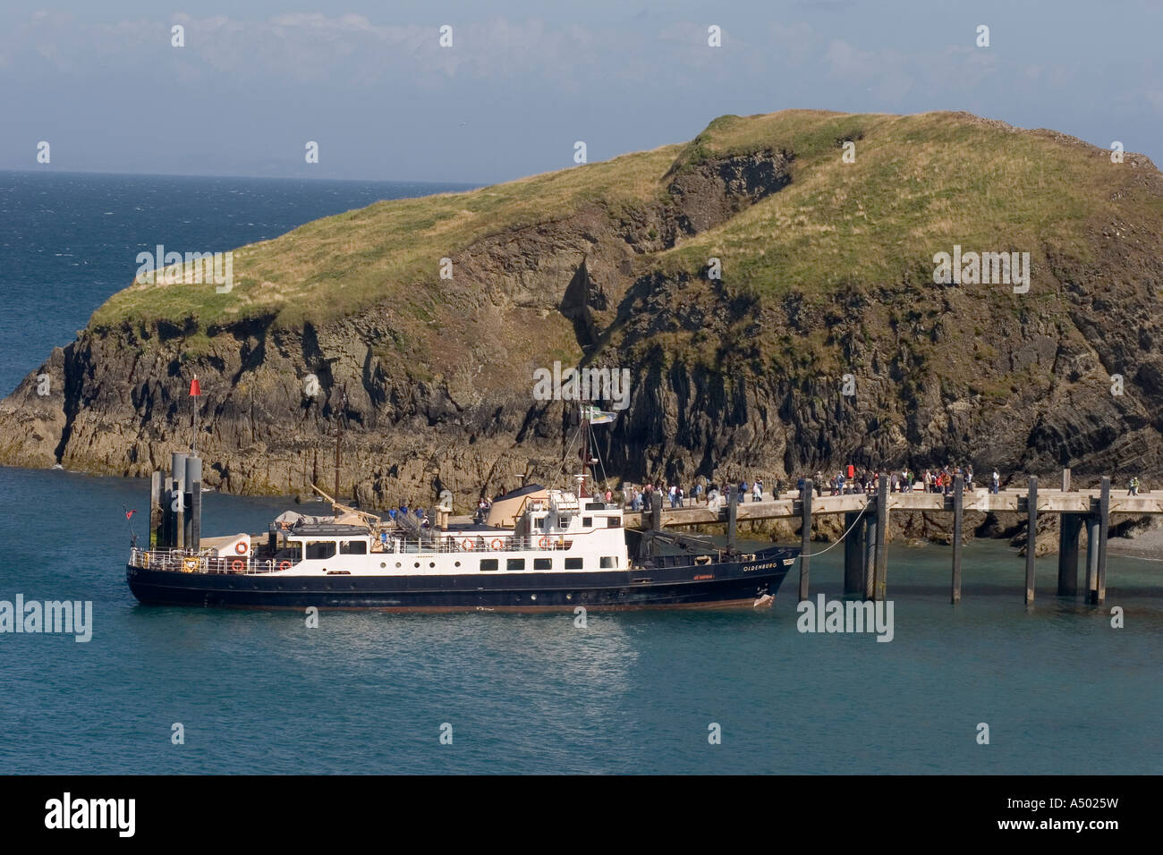View from Lundy Island and The MS Oldenburg Stock Photo - Alamy