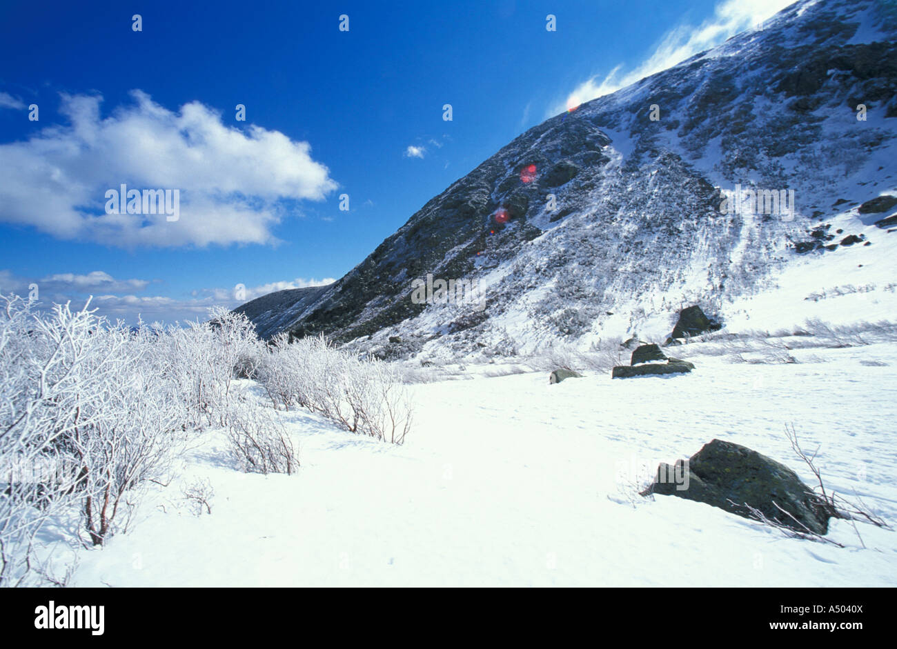 The view east from the floor of the bowl in Tuckerman Ravine White ...