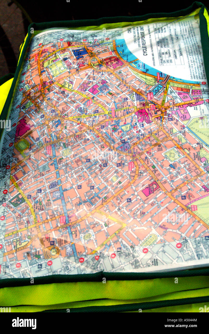 NHS London Ambulance Service paramedic bicycle map in London Stock ...