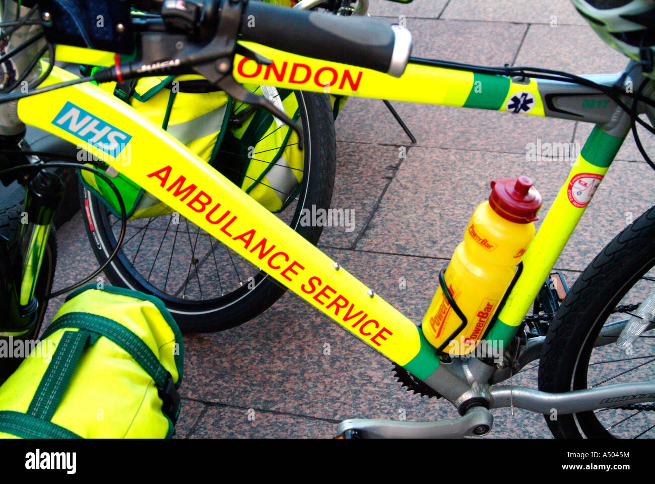 NHS London Ambulance Service paramedic bicycle in London Stock Photo ...