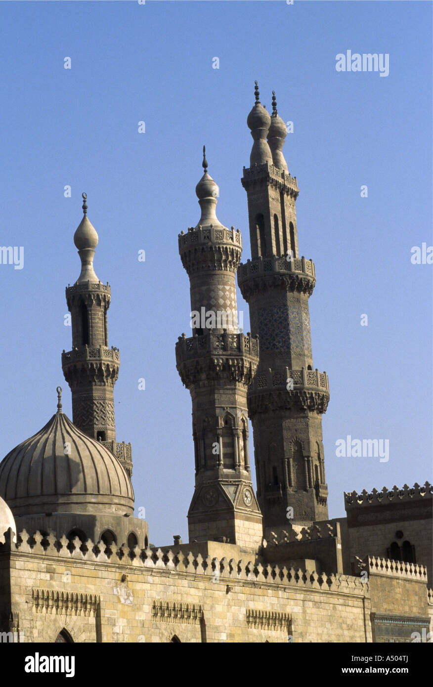 al azhar minarets cairo Stock Photo - Alamy
