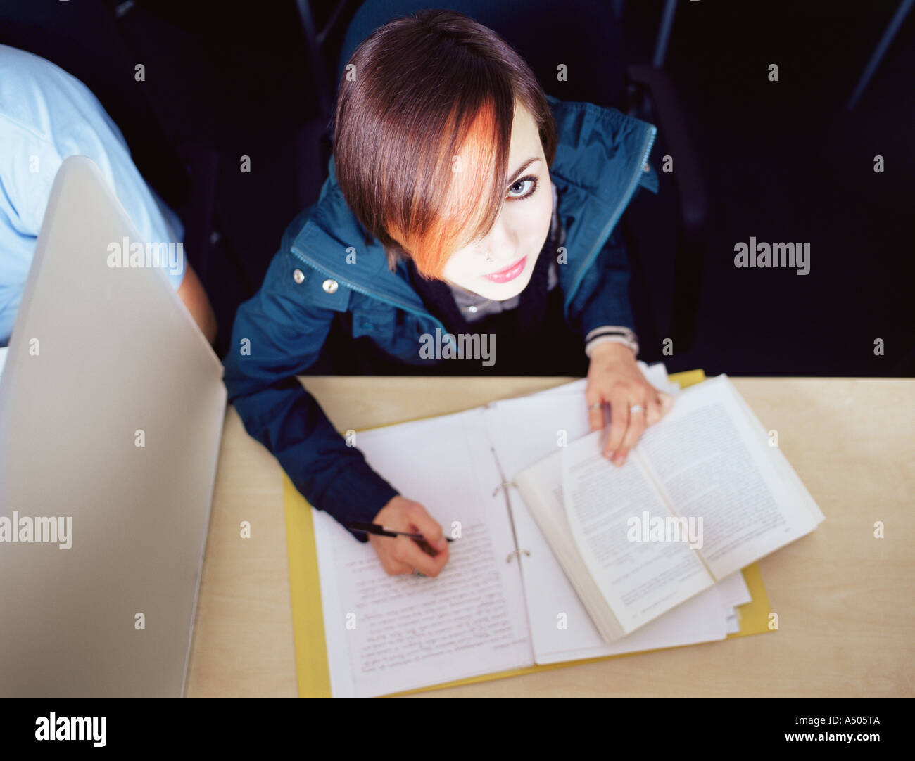 Teenage girl studying Stock Photo - Alamy