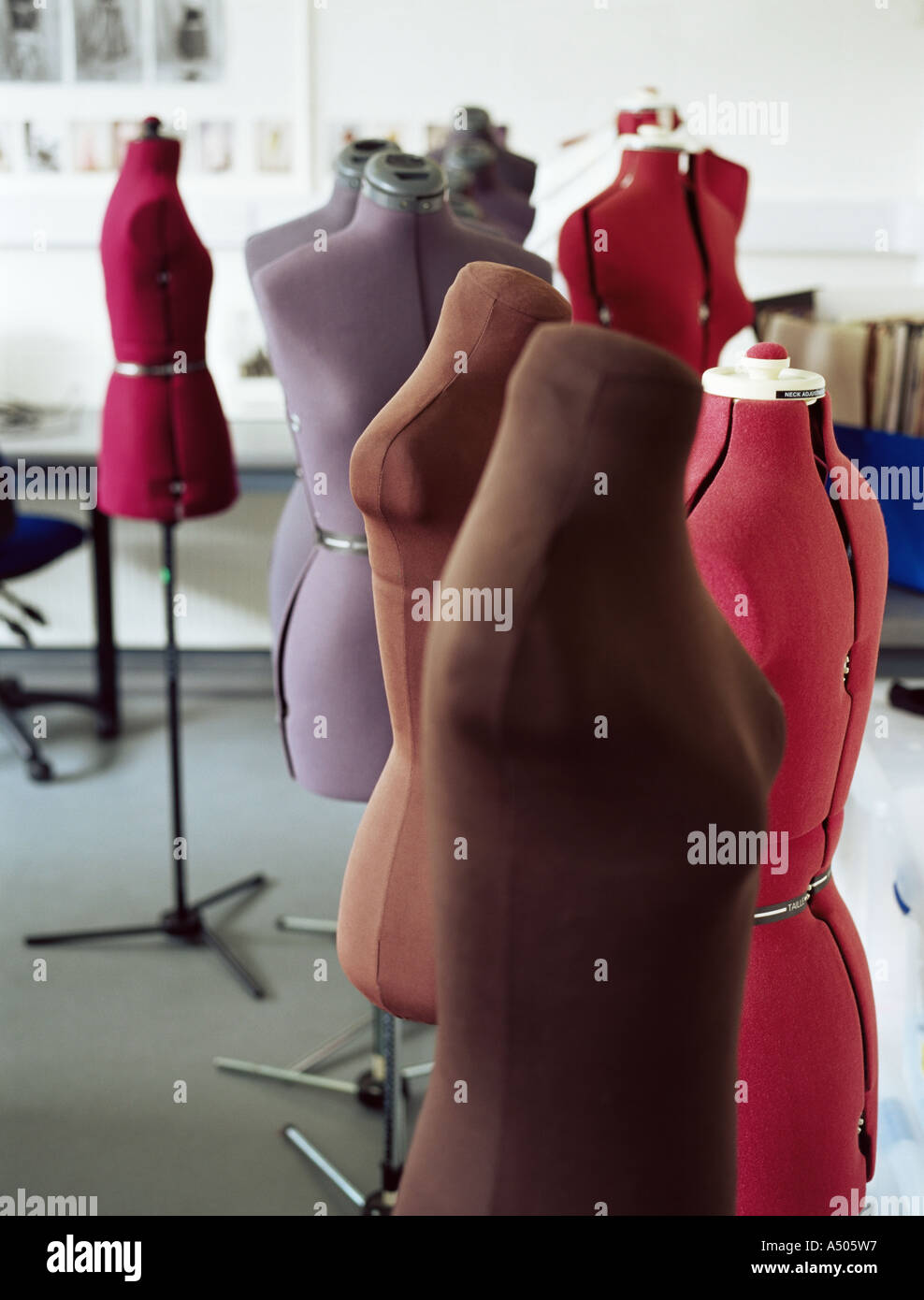 Tailors dummies in classroom Stock Photo - Alamy