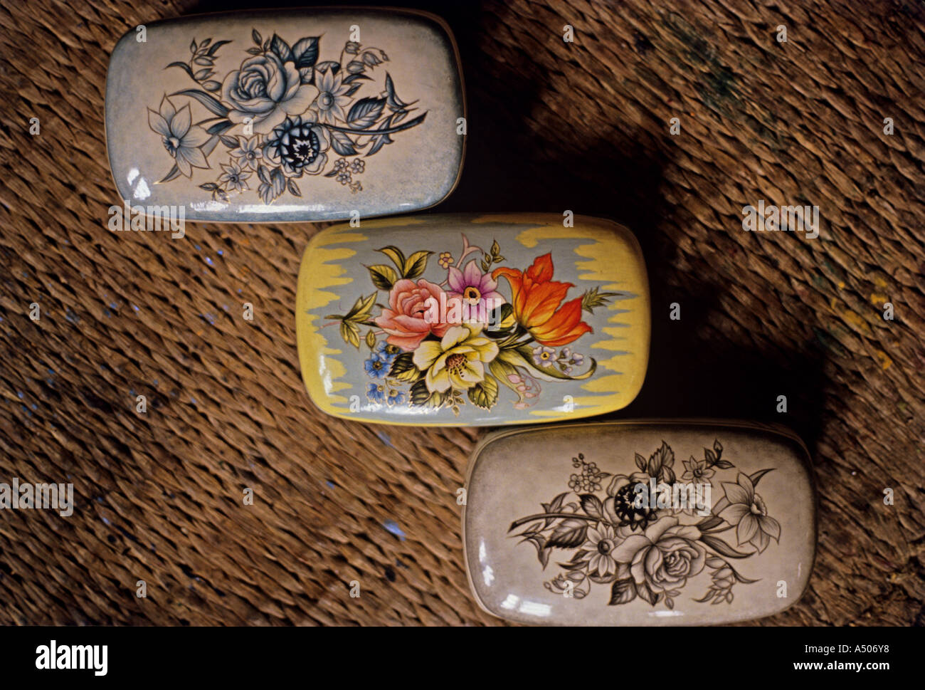 Paper mache boxes Stock Photo - Alamy