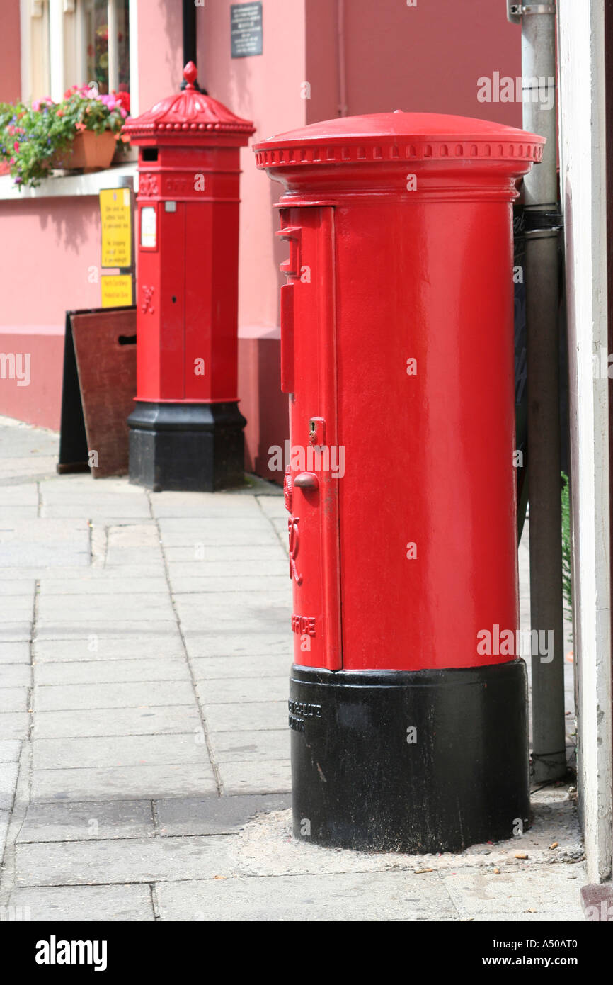 Victorian Post boxes in Tudor Square Tenby South Wales Stock Photo - Alamy