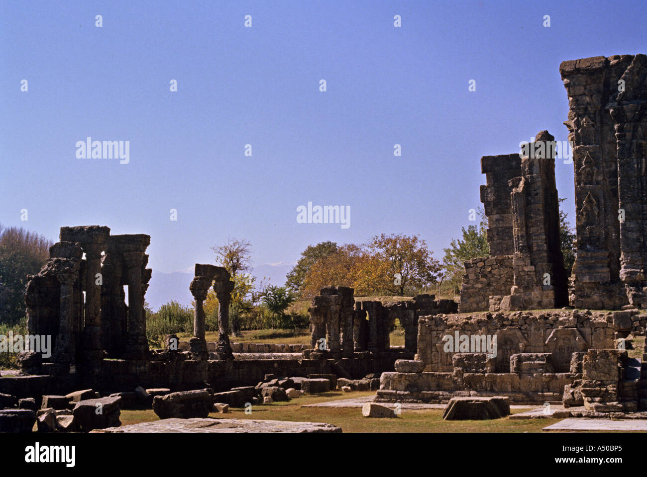 Ruins of Sun temple Martand Kashmir Jammu Kashmir India Stock Photo - Alamy
