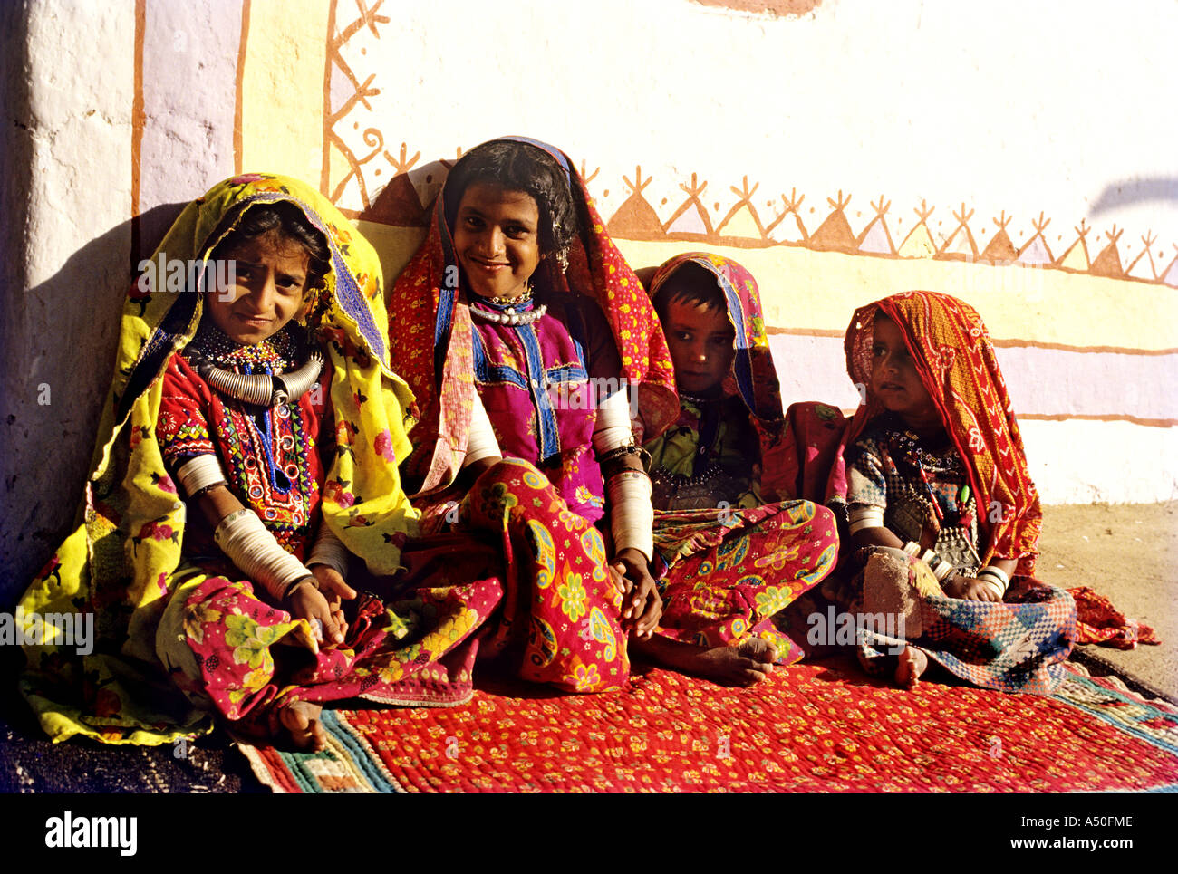 Village children in Gujarat India Stock Photo - Alamy