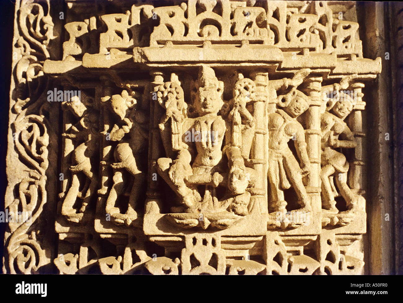 Sculptures carved on the walls of a temple at Palitana Saurashtra in ...