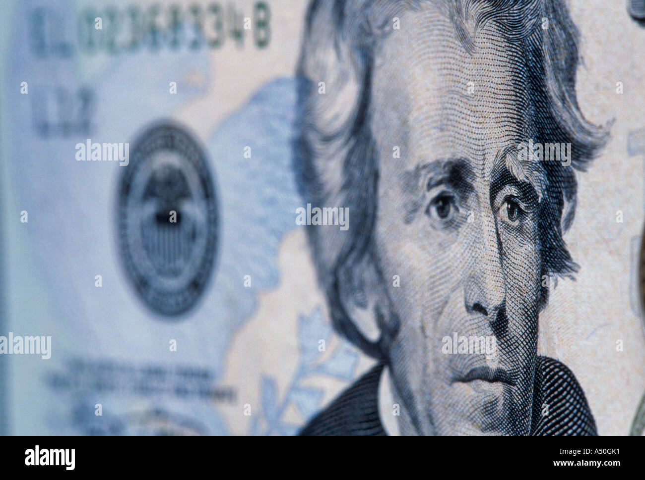 Close up of a US 20 Dollar bill Stock Photo - Alamy