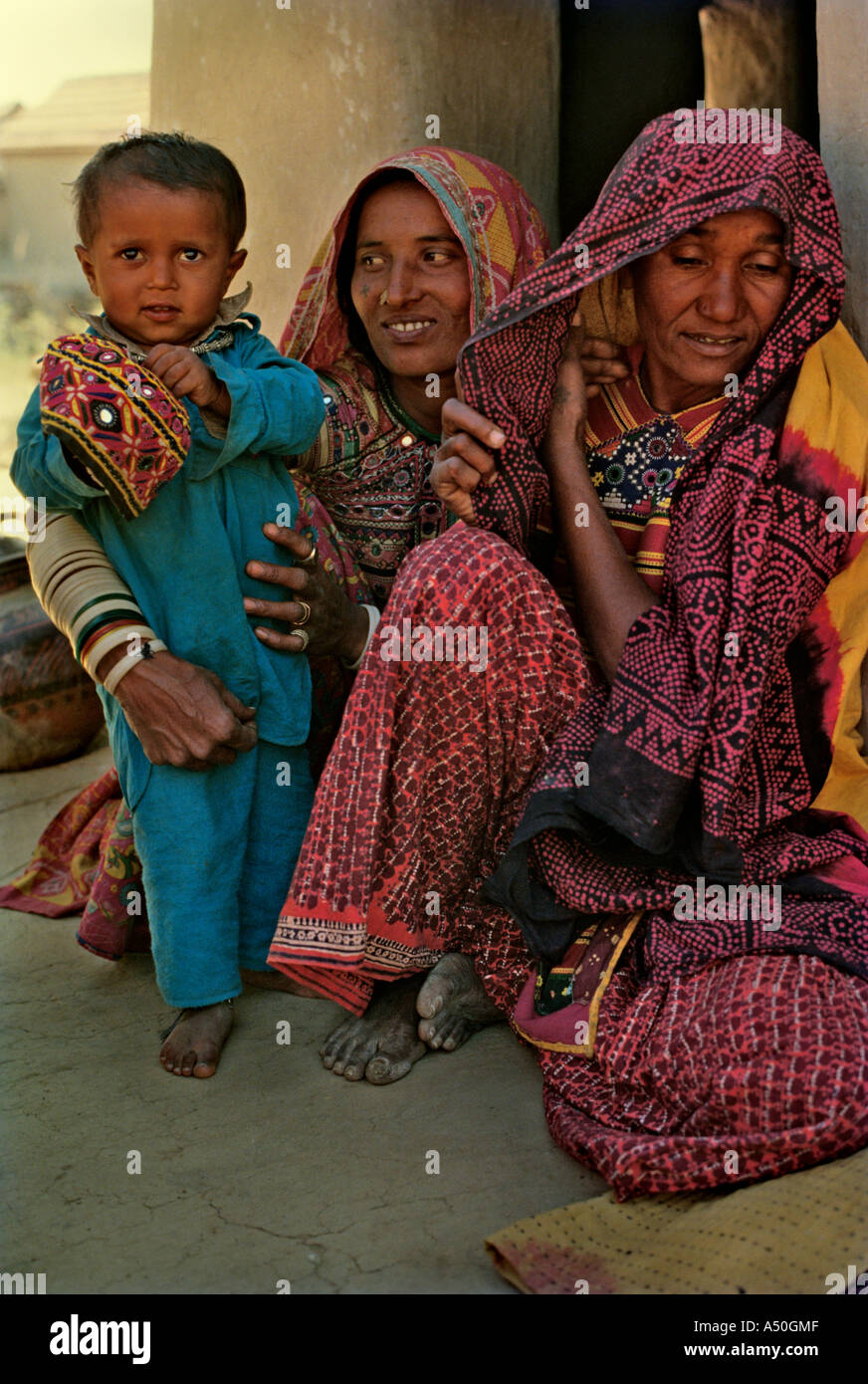 Woman with a child at Kutch in Gujarat India Stock Photo - Alamy