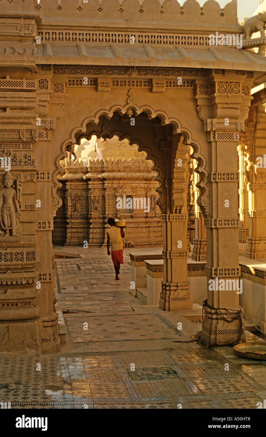 Man inside a jain temple at Palitana in Stock Photo - Alamy