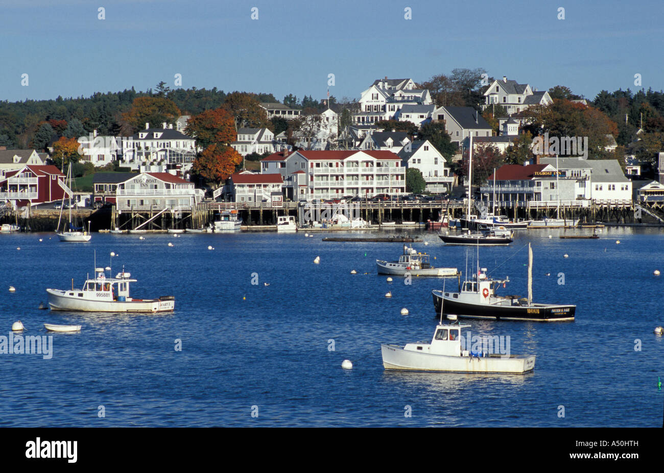 Boothbay Harbor ME Boothbay Harbor Maine in fall Stock Photo - Alamy