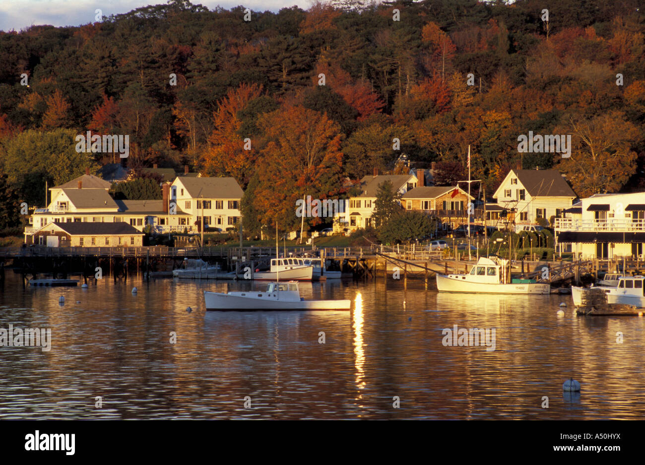 Boothbay Harbor ME Boothbay Harbor Maine in fall Stock Photo - Alamy