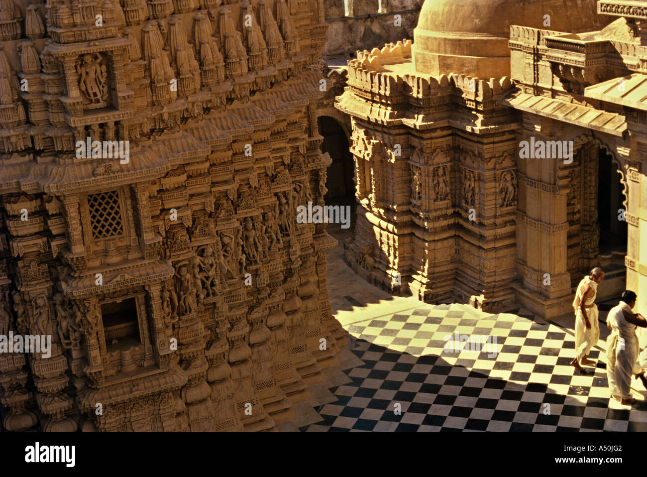 Man inside a jain temple at Palitana in Stock Photo - Alamy