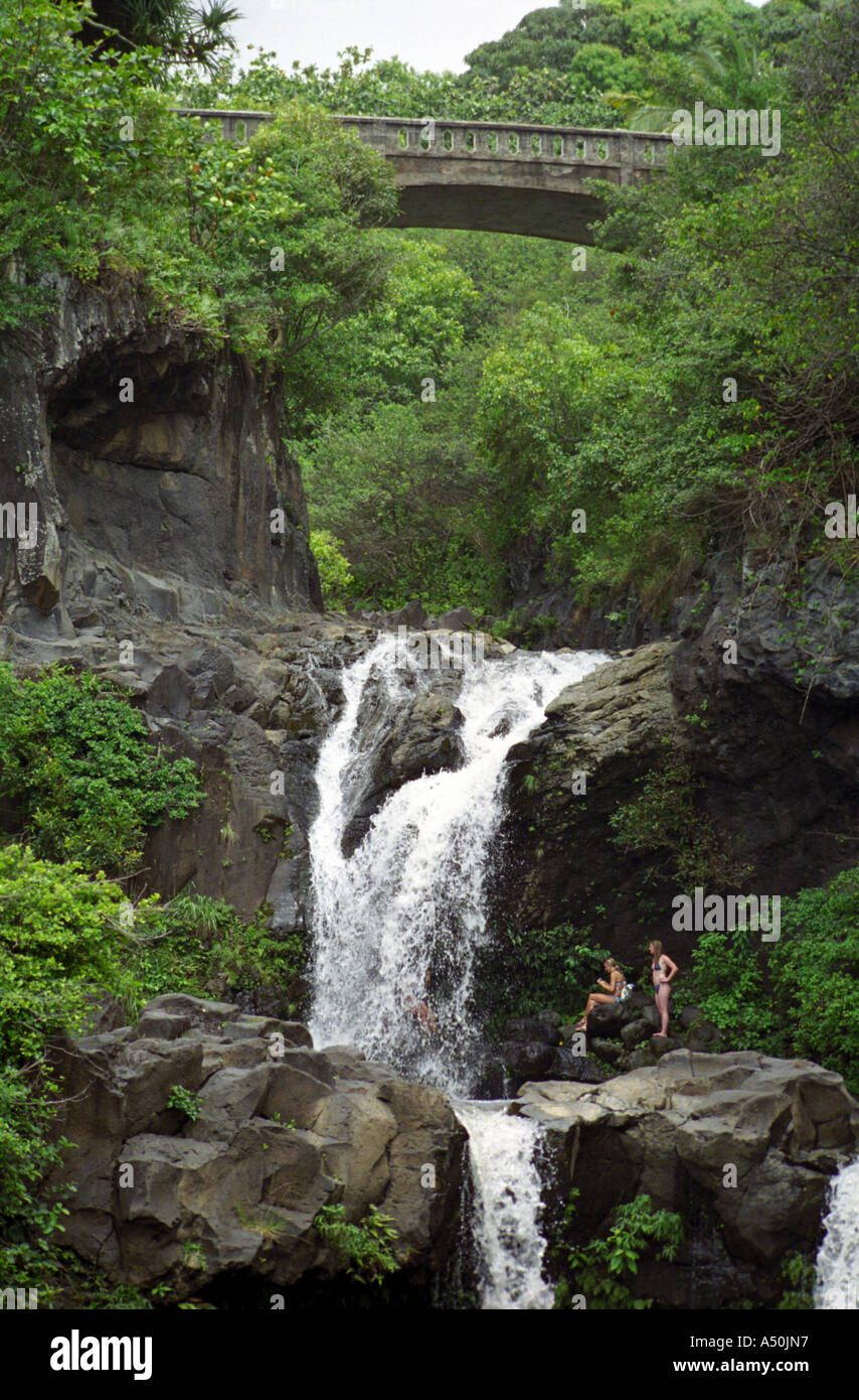 Seven sacred pools on Maui. Road to Hana Stock Photo - Alamy
