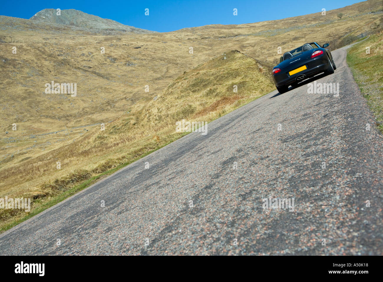 SPORTS CAR IN GLEN ETIVE NEAR GLENCOE SCOTLAND Stock Photo - Alamy