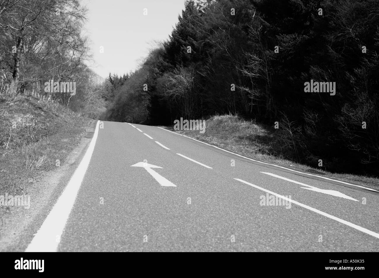 Road markings arrows hi-res stock photography and images - Alamy