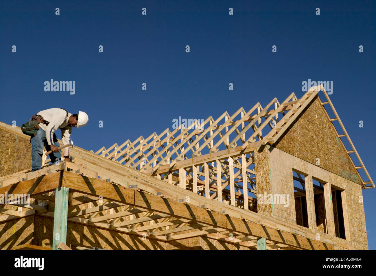 Roof Framing an Framer Stock Photo - Alamy