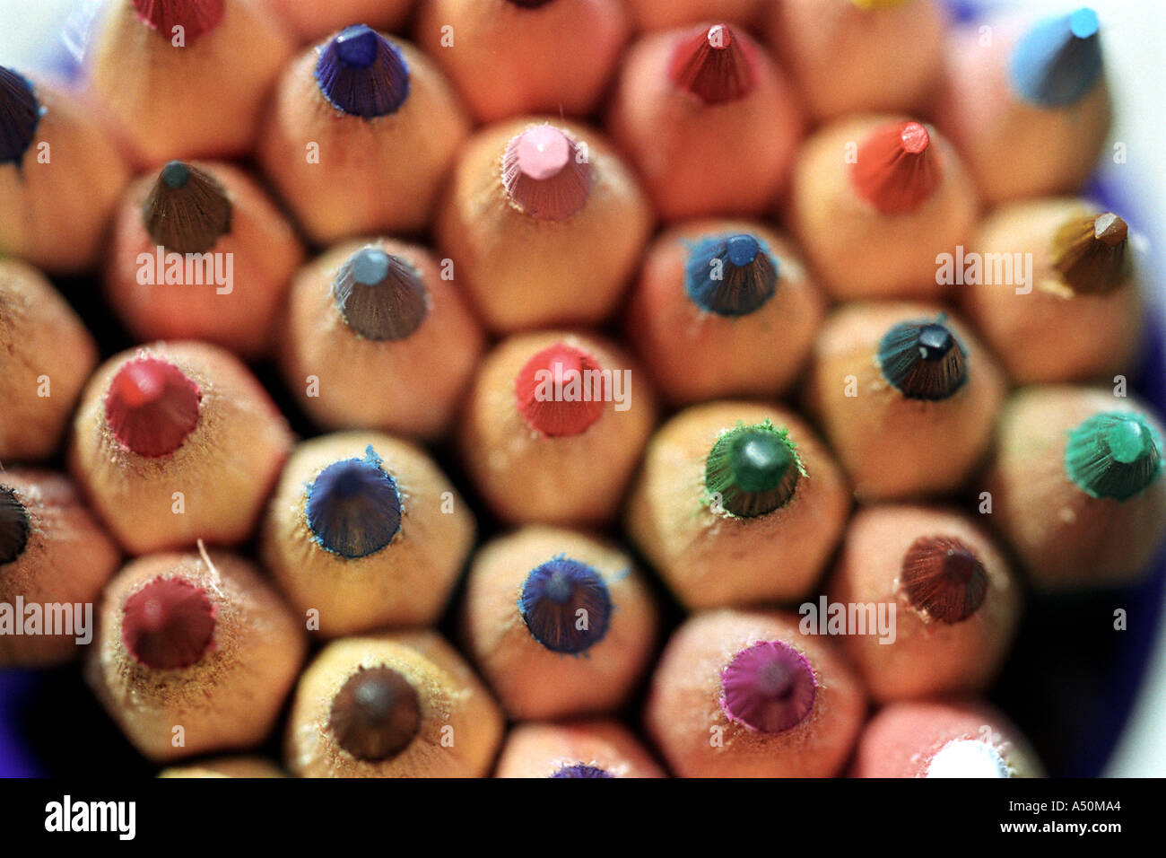 A collection of coloured pencils Stock Photo - Alamy