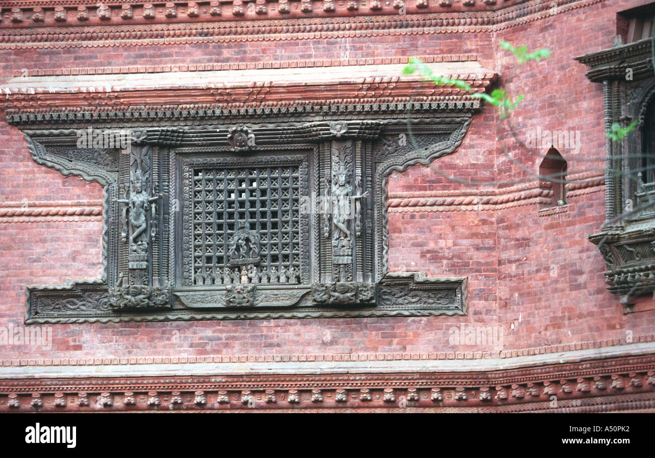 Traditional wood carved windows Nepal Stock Photo - Alamy