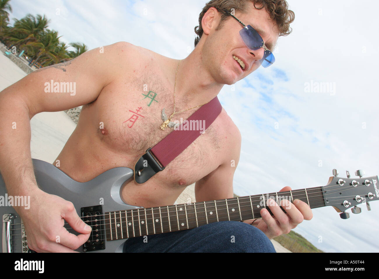 Miami Beach Florida,Ocean Drive,Lummus Park,White man,male rock music ...